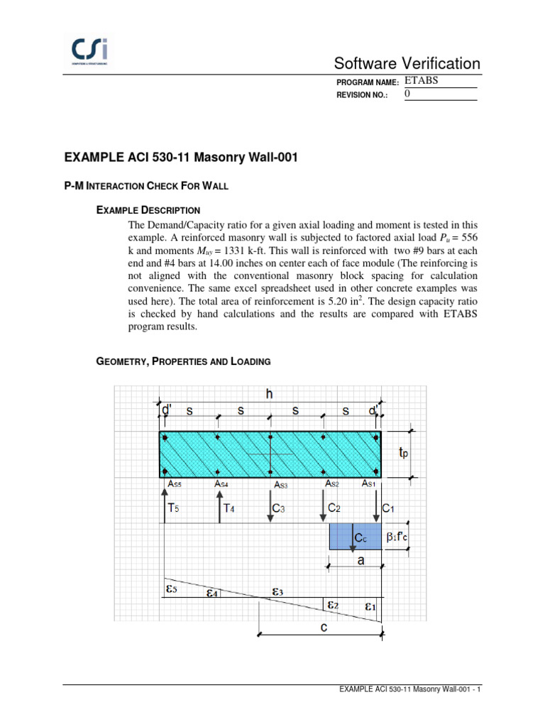 ACI 530-11 Masonry Wall Example | PDF | Applied And Interdisciplinary ...
