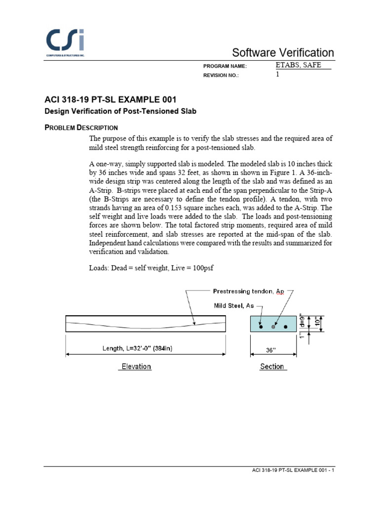 Aci 318-19 PT-SL Example 001 | PDF | Prestressed Concrete | Strength Of ...