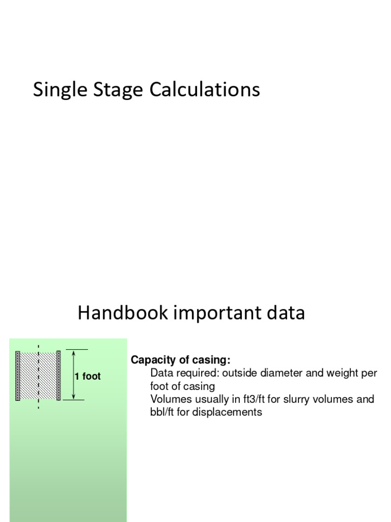Cement Calculations | PDF | Casing (Borehole)