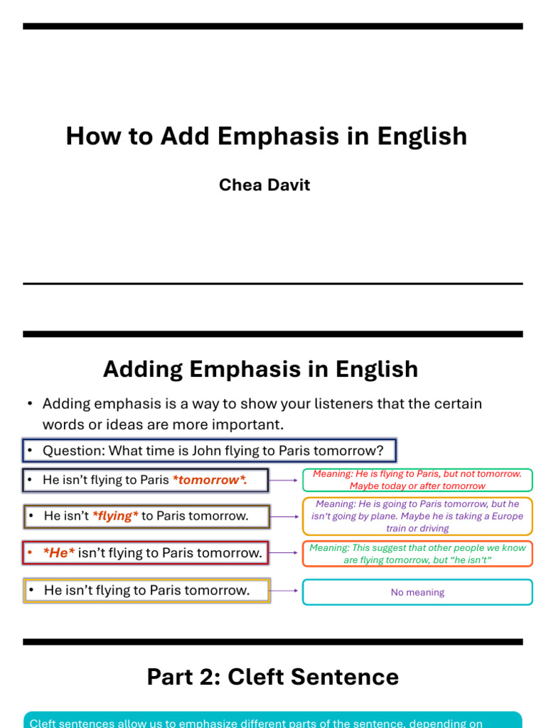How To Add Emphasis in English Updated | PDF | Linguistic Morphology ...