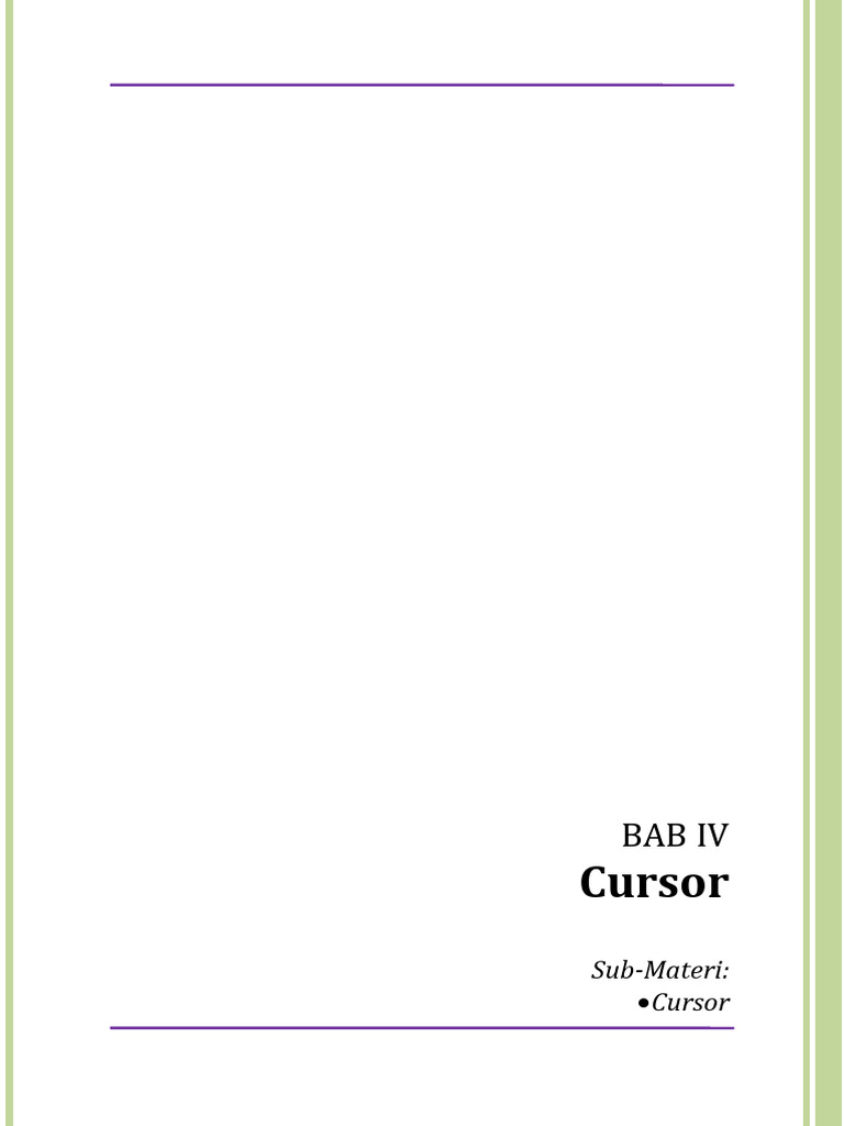 Prakt PBD (S1-SI) - Modul 4 (Cursor) | PDF