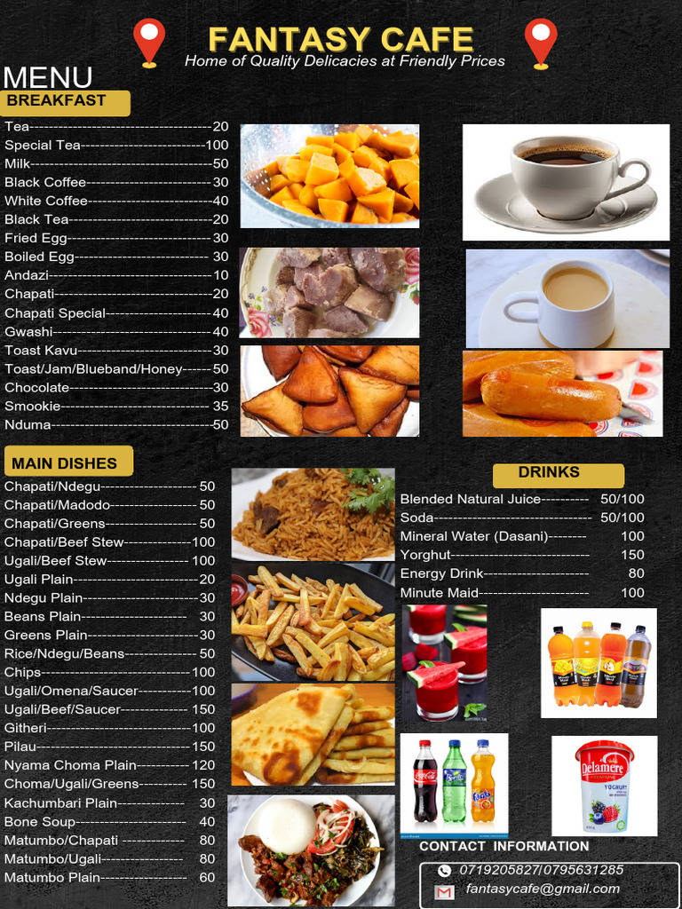 Fantasy CAFE Menu - FINAL DRAFT | PDF