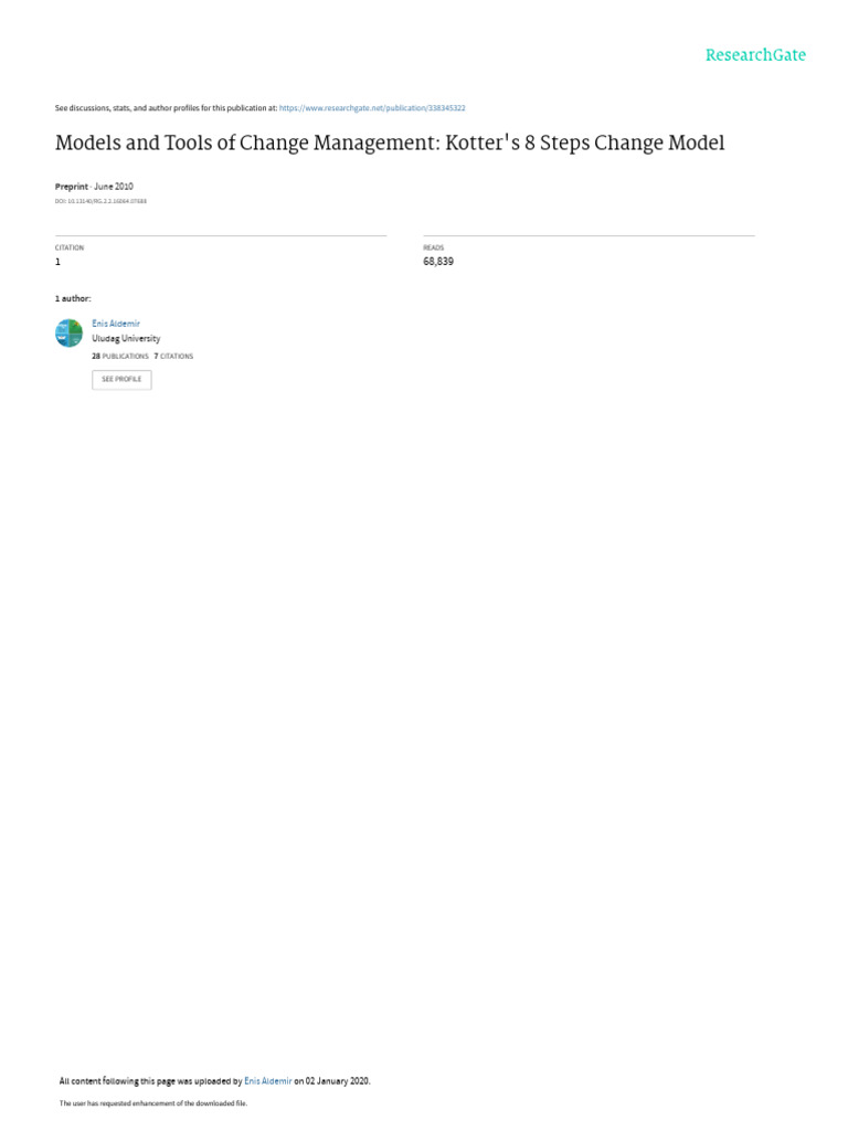 Kotter's 8 Steps for Change Management | PDF | Empowerment ...