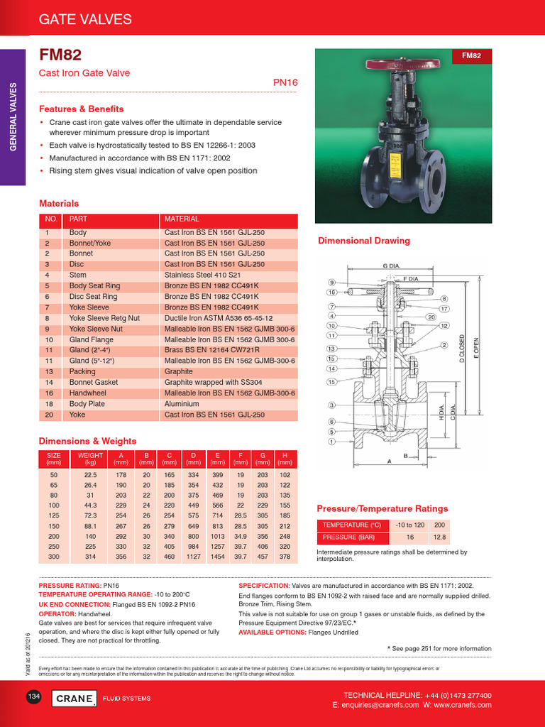CRANE - Fig-FM82-Gate-CraneFS-DS-1702-P134 RISING STEM | PDF | Valve ...