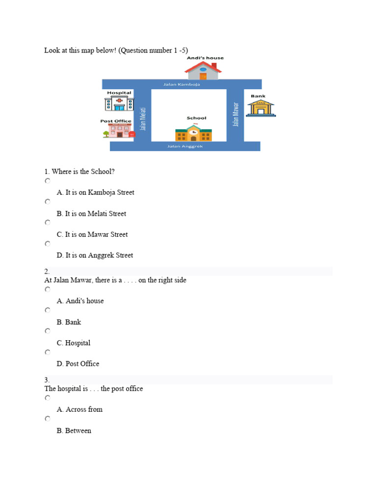English Location Questions Quiz | PDF