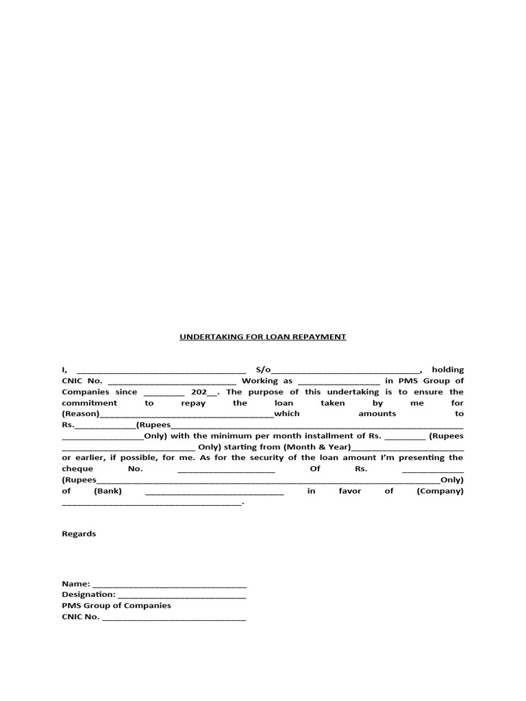 Loan Undertaking | PDF