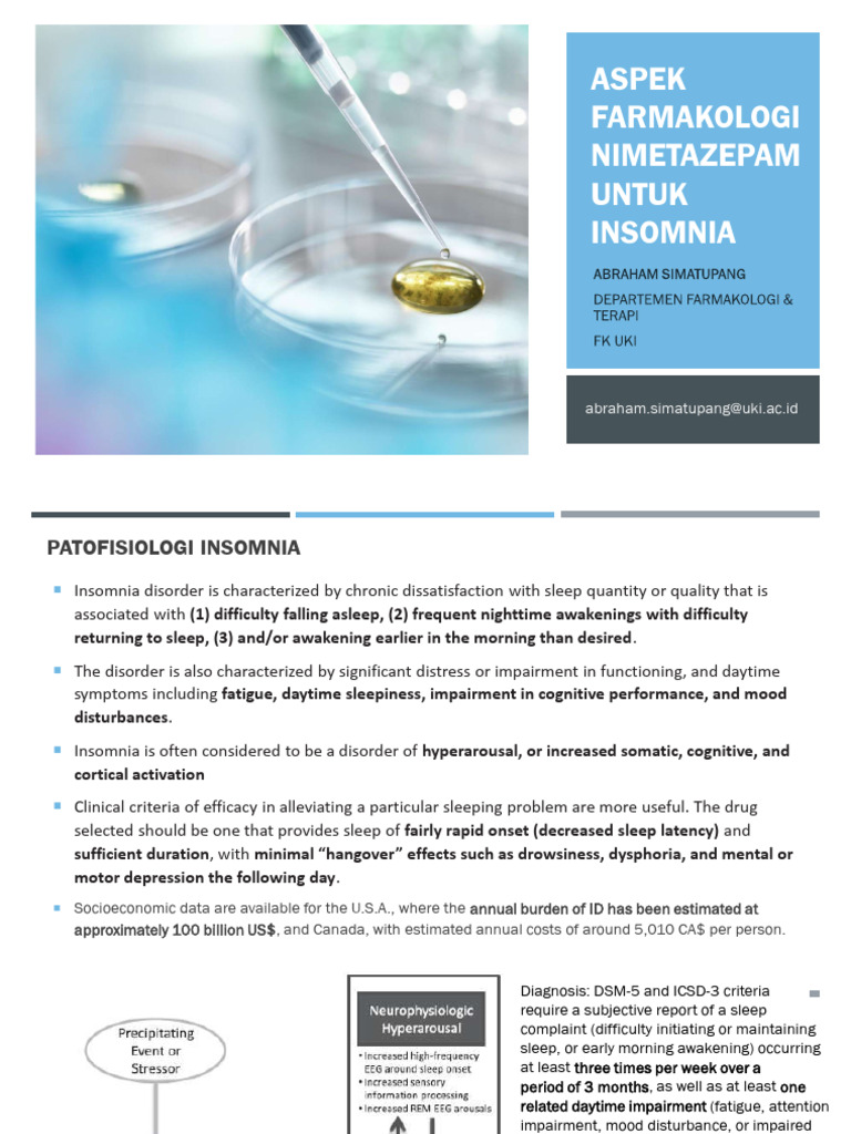 Aspek Farmakologi Nimetazepam Untuk Insomnia | PDF