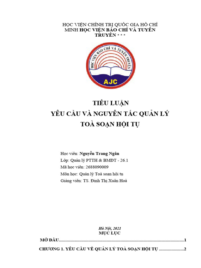 09. Nguyễn Trang Ngân - K26.1 QLPTTH&BMDT - Tiểu Luận Hết Môn Học Quản ...