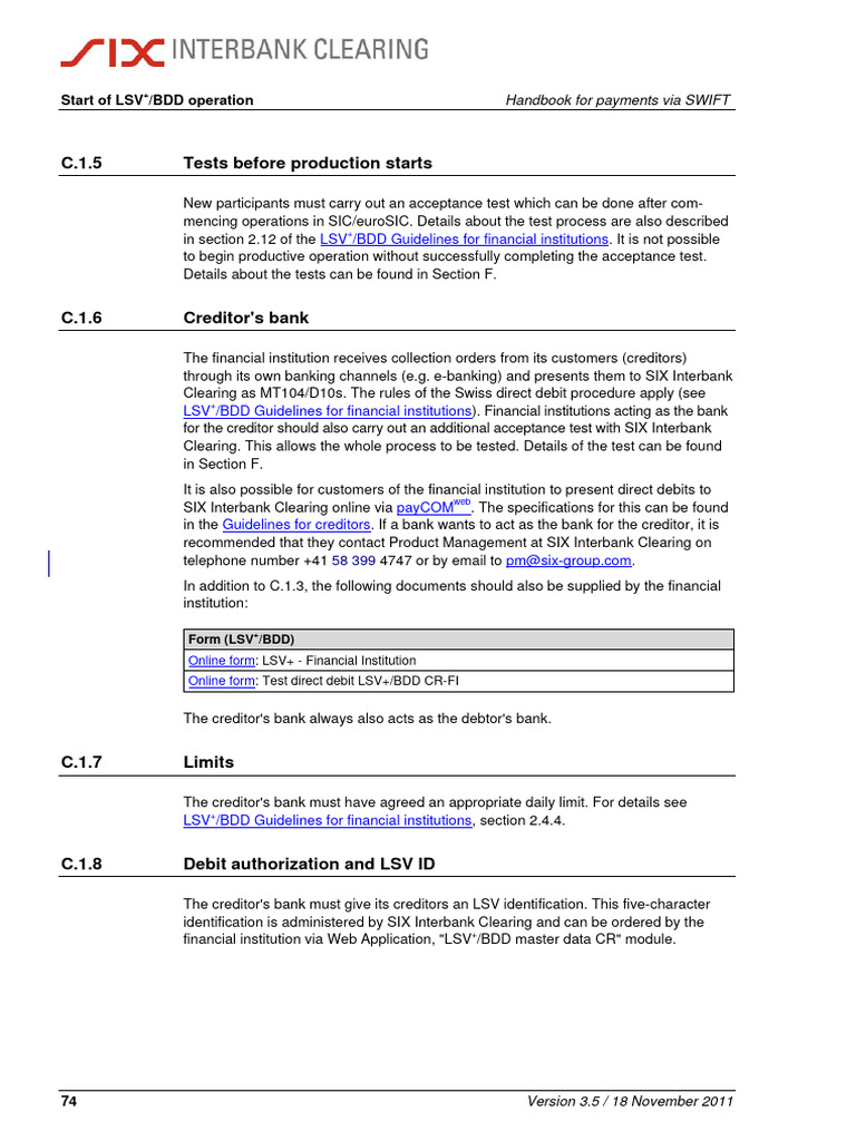 SWIFT Handbook Pages 74 | PDF | Debit Card | Creditor