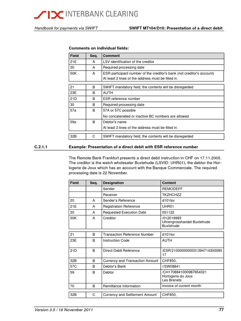 SWIFT Handbook Pages 77 | PDF | Service Industries | Financial Technology