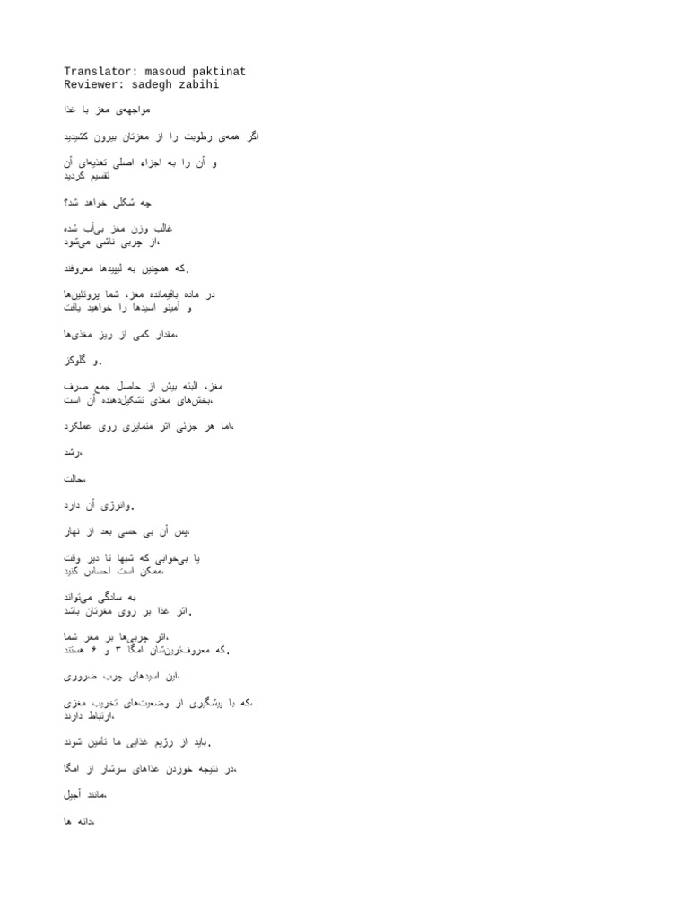 (Persian) How The Food You Eat Affects Your Brain - Mia Nacamulli ...