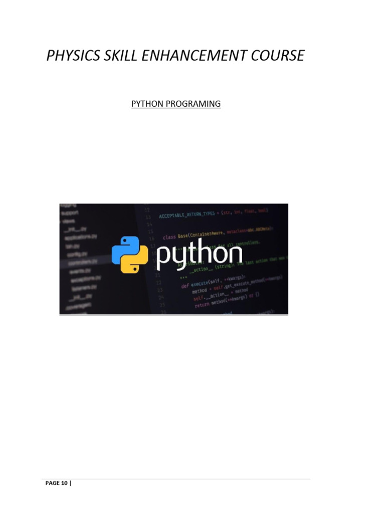 Physics Skill Enhancement Course | PDF | Python (Programming Language) | Source Code