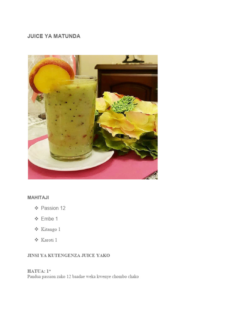 Juice Za Matunda 1 | PDF
