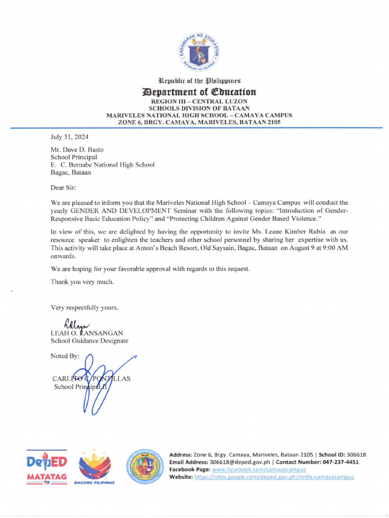 GAD Invitation For Resourse Speaker | PDF