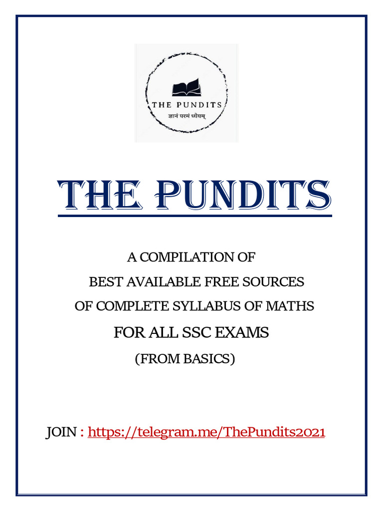 Complete Syllabus of Maths - The Pundits | PDF | Mathematics