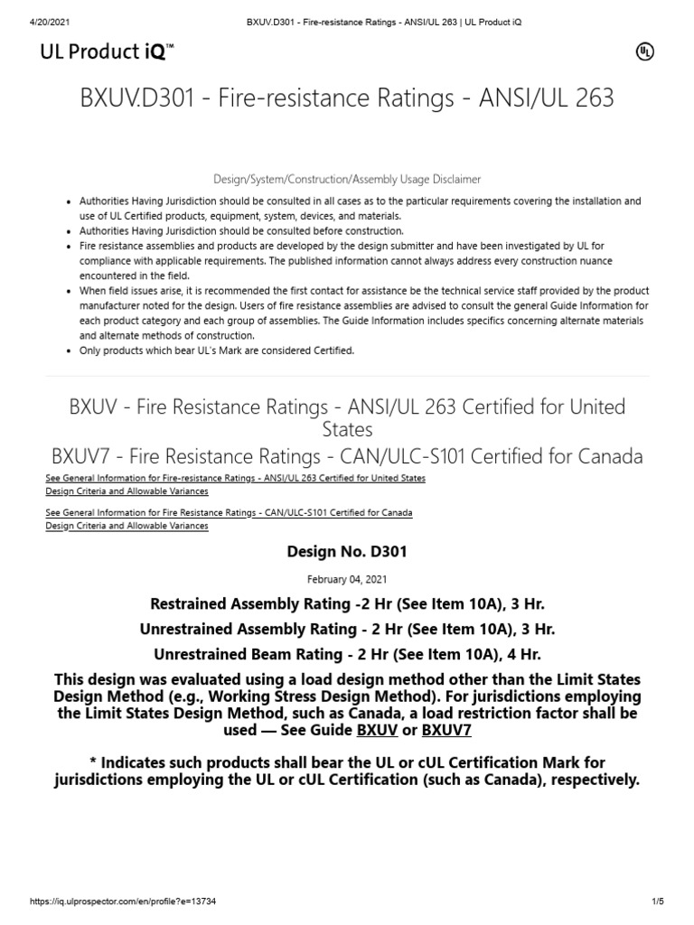 UL 263 Fire-Resistance Ratings Guide | PDF | Drywall | Building Engineering
