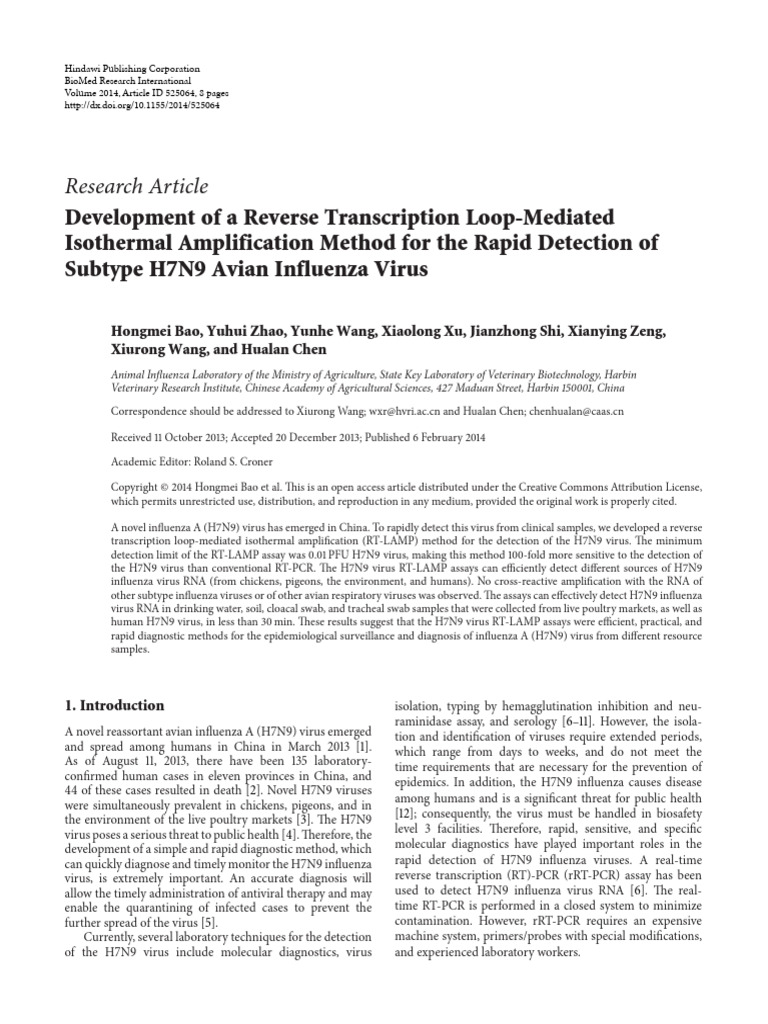 2014 - Bao Et - Al - Development of A Reverse Transcription Loop ... 2014 - Bao Et - Al - Development of A Reverse Transcription Loop ...