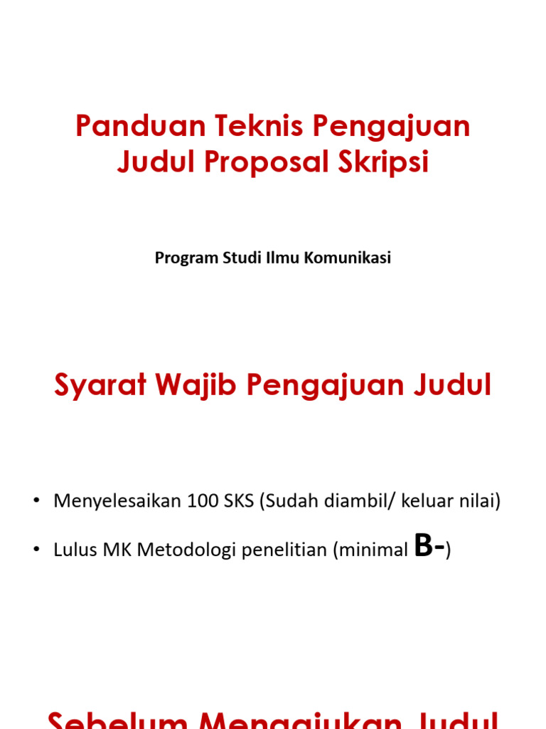 Panduan Teknis Pengajuan Judul Proposal Skripsi | PDF | Karier & Perkembangan | Seni
