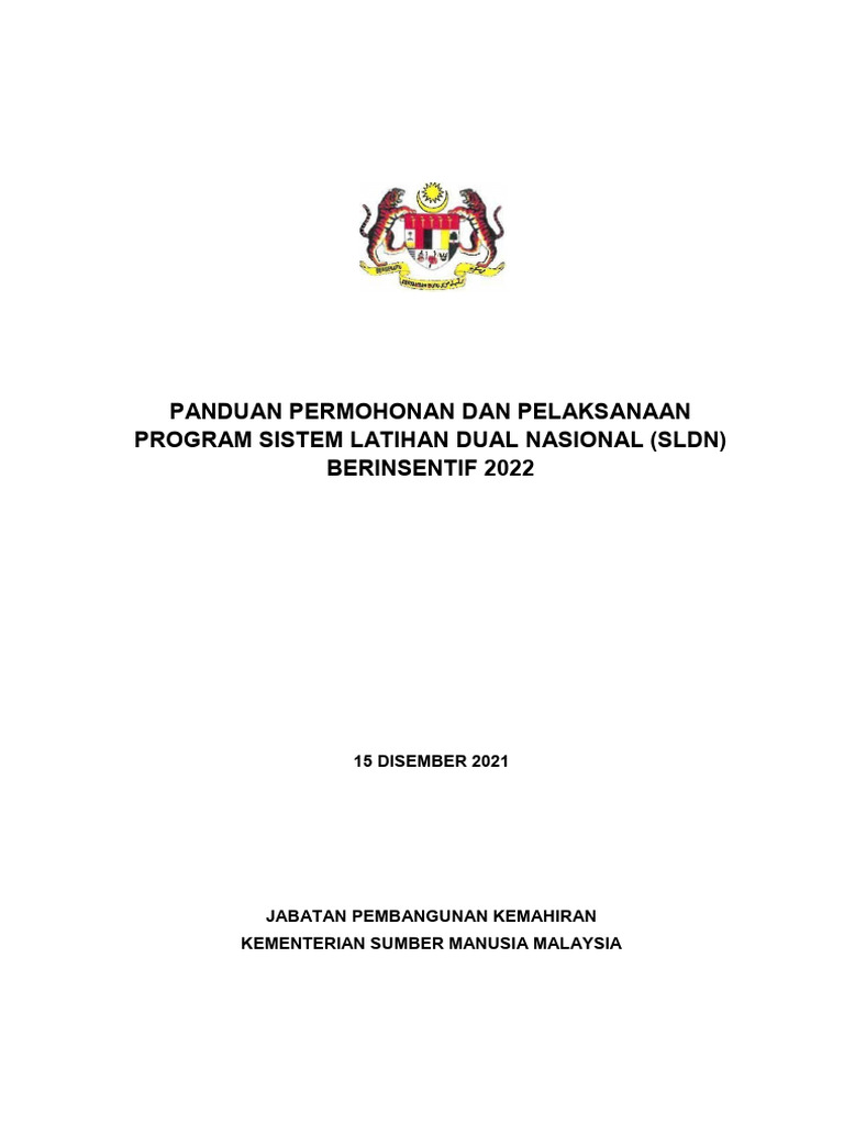 PANDUAN PERMOHONAN DAN PELAKSANAAN SLDN BERINSENTIF 2022 1 Dec 2022 | PDF