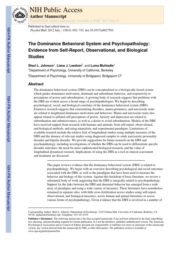 Dominance Behavioral System - Del Libro Igualdad | PDF | Motivational | Motivation