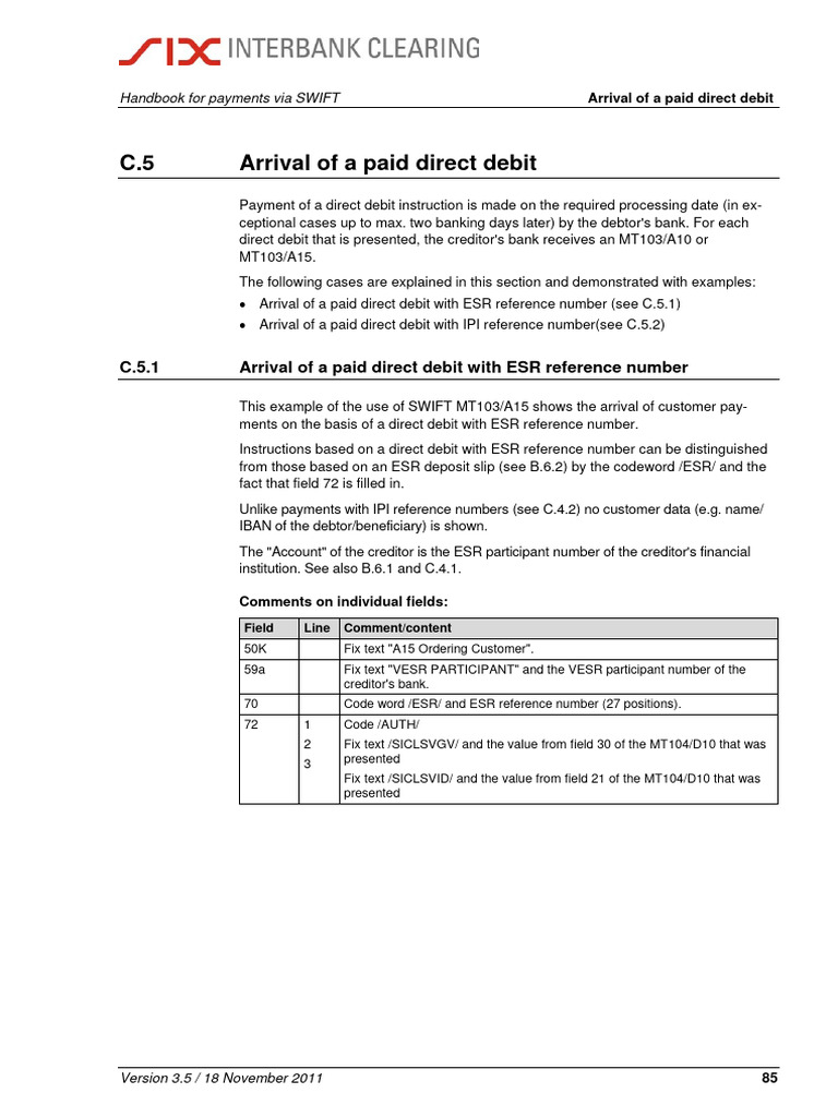 SWIFT Handbook Pages 85 | PDF | Computers