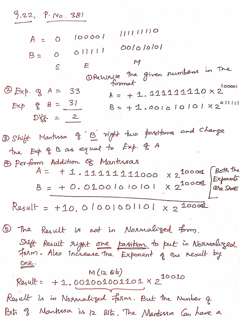18CSC203J, COA Solutions To Bookback Exercises Unit2&3 | PDF | Numbers | Theory Of Computation