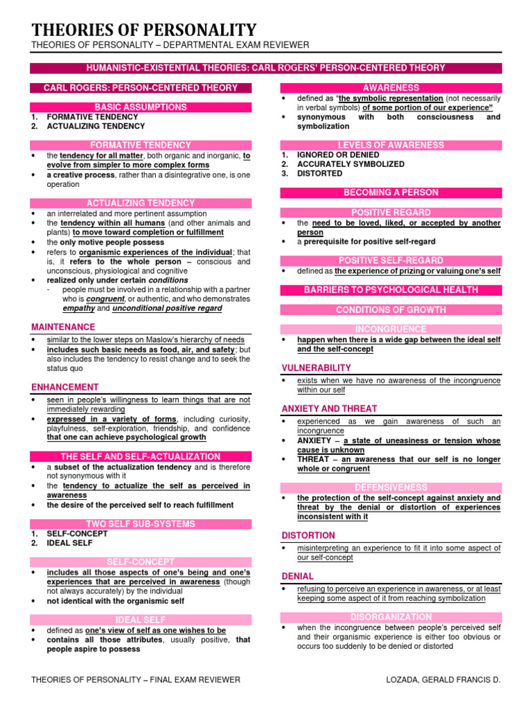 Theories of Personality Exam Reviewer | PDF | Reinforcement ... Theories of Personality Exam Reviewer | PDF | Reinforcement ...