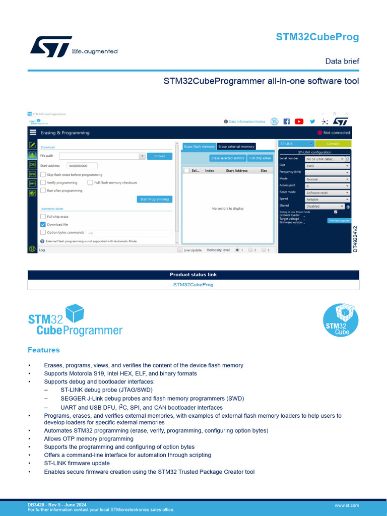 STM 32 Cube Prog | PDF | Flash Memory | Graphical User Interfaces