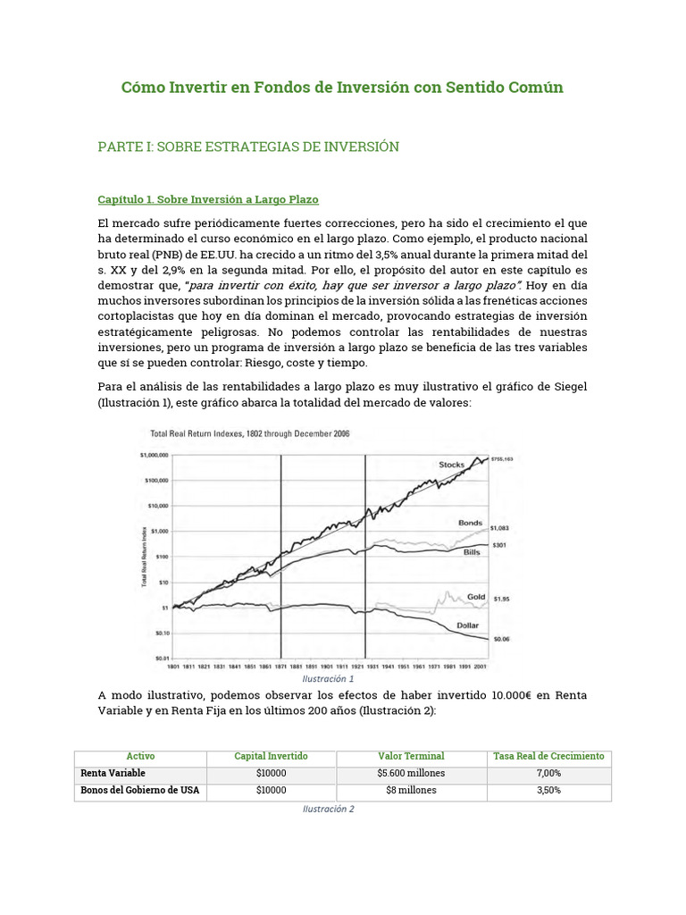 Como Invertir en Fondos de Inversion Con Sentido Comun | PDF | Asignación de activos | Compartir ...