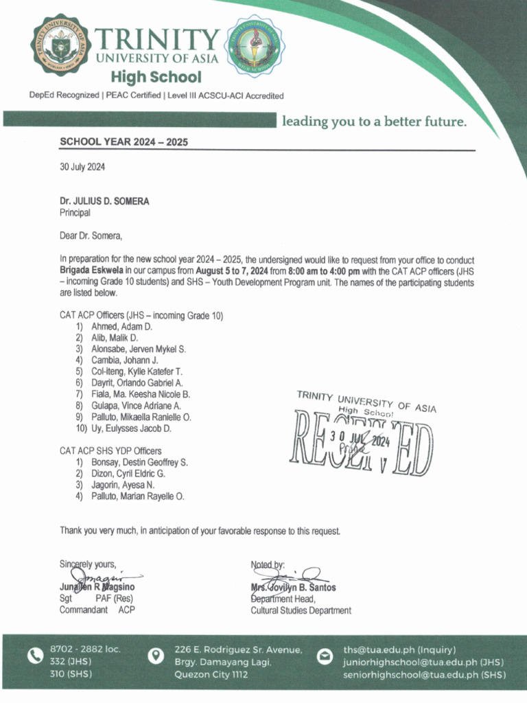 Brigada Eskwela CAT ACP | PDF