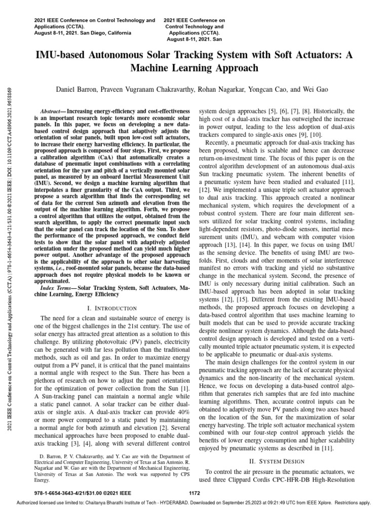 Calibrate and Tune Panel Movement Using ML | PDF | Technology & Engineering