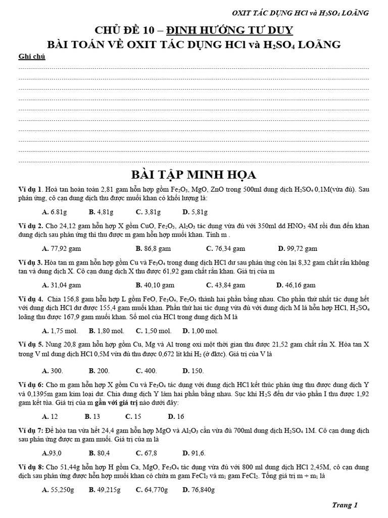 Dat Nguyen - Oxit Axit H2SO4 Loang - DE | PDF