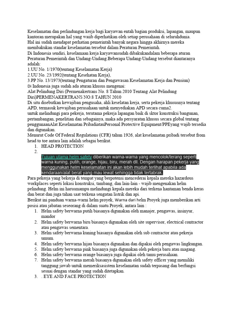 (APD) Alat Pelindung Diri | PDF