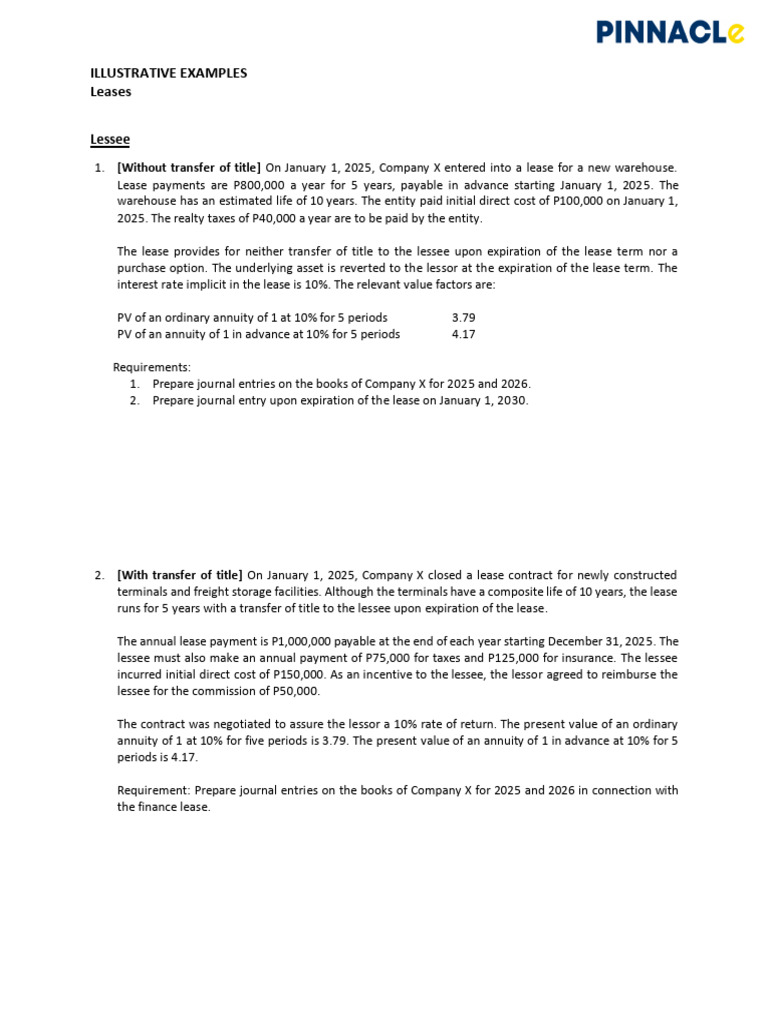IFRS 16 Lease Illustrative Examples | PDF | Lease | Present Value