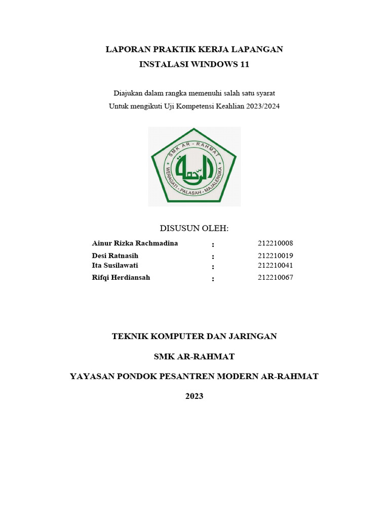 Laporan PKL Calvin Computer-1 | PDF | Teknologi & Rekayasa