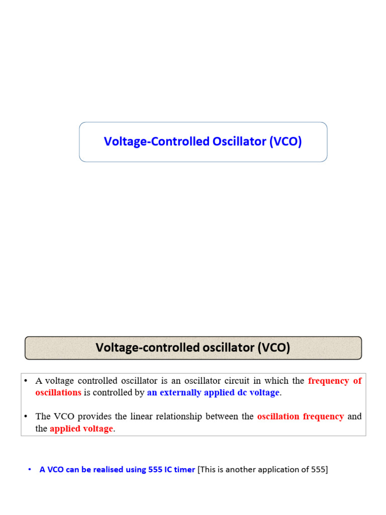 Unit-V Voltage Controlled Oscillator | PDF | Electronic Oscillator ...