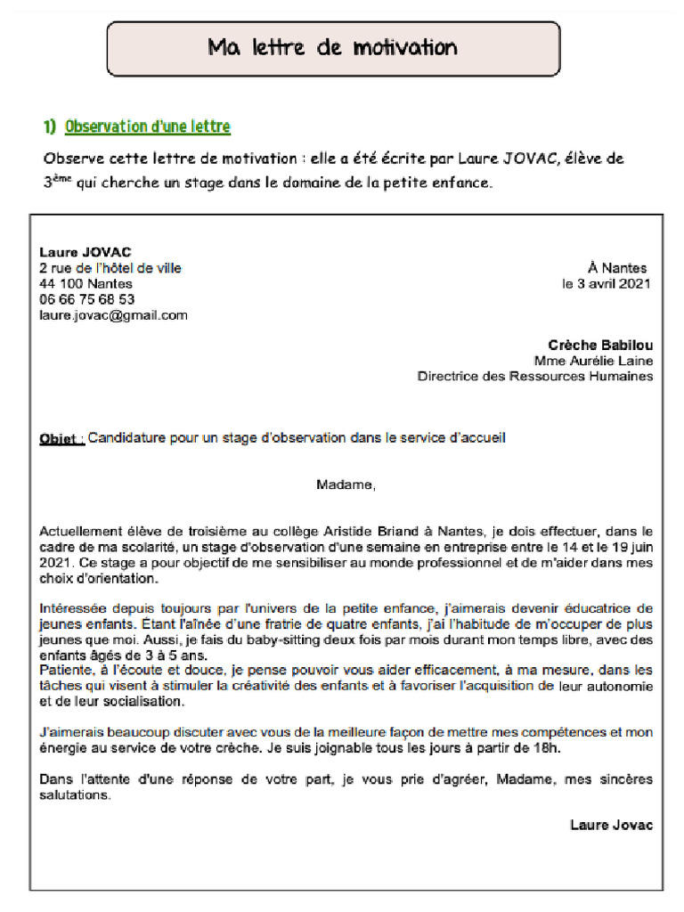 Appendre À Faire Une Lettre de Motivation | PDF