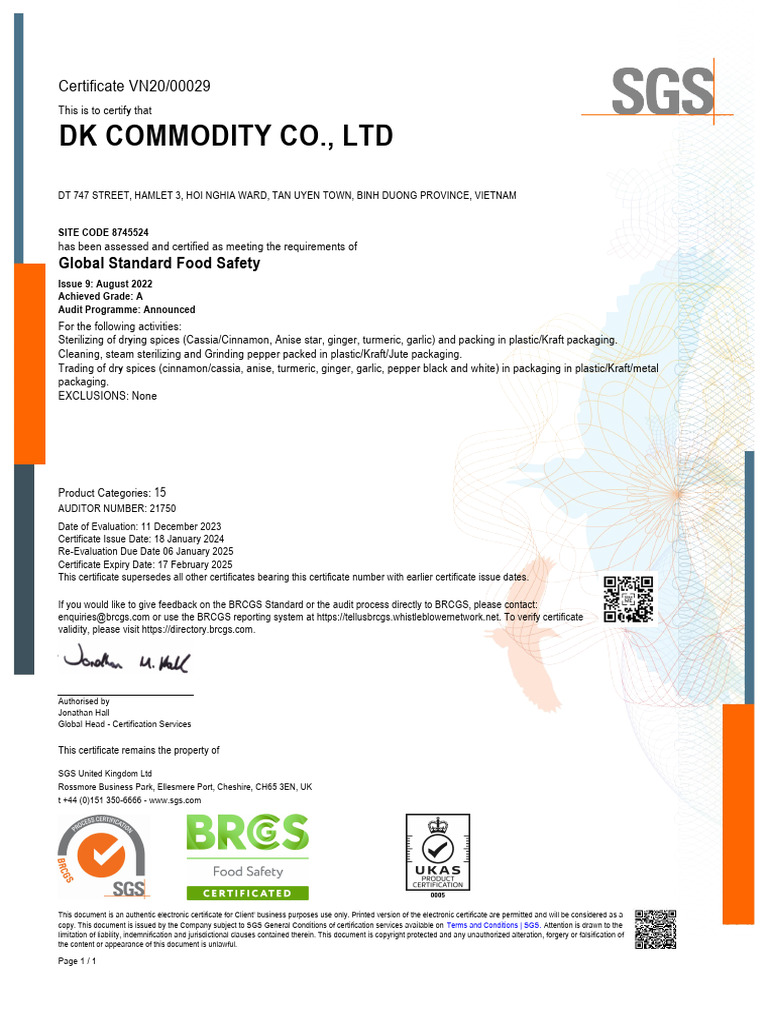 BRC 2024 - DK Commodity | PDF