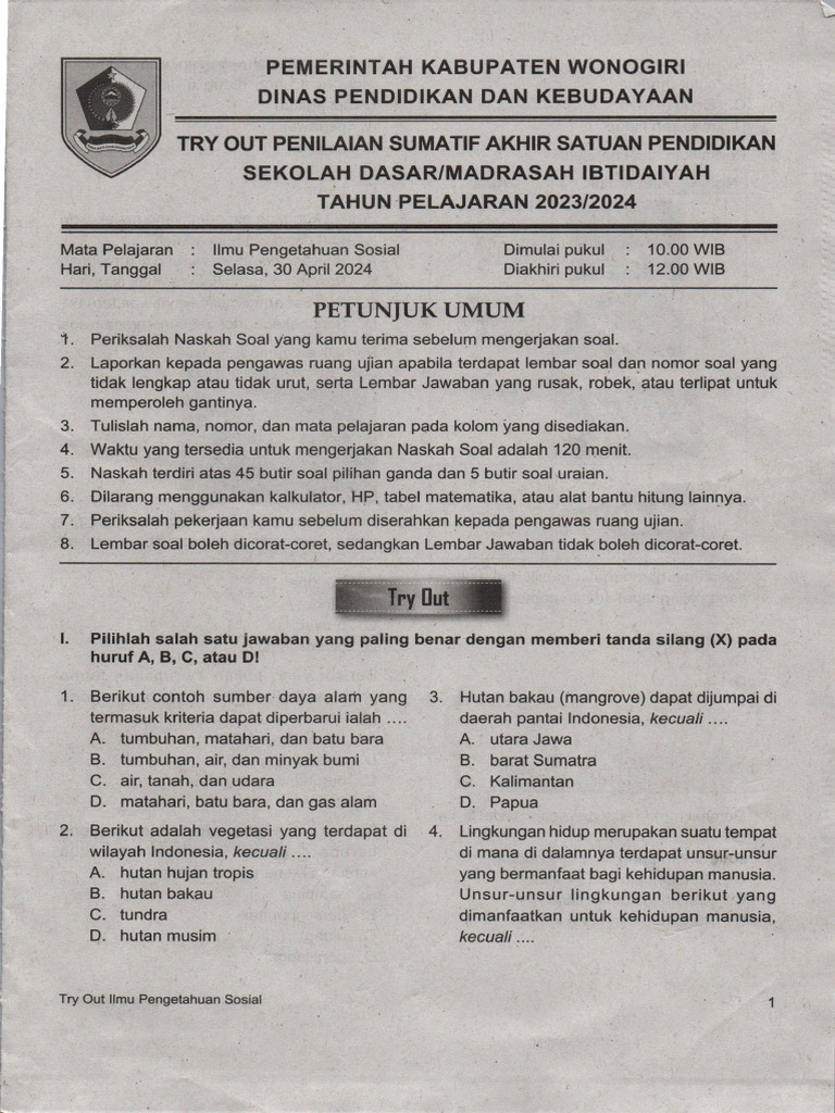 Try Out PSASP - TP 2023-2024 - IPS | PDF
