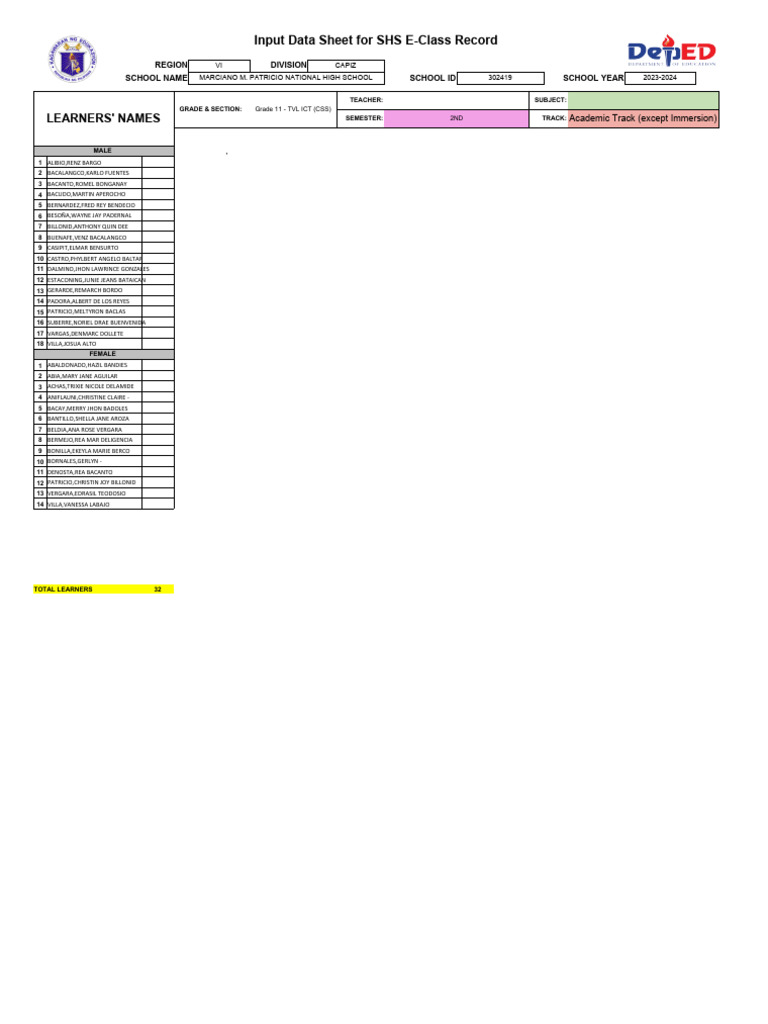 ICT 11 E-Grading 2nd Semester MPiape | PDF