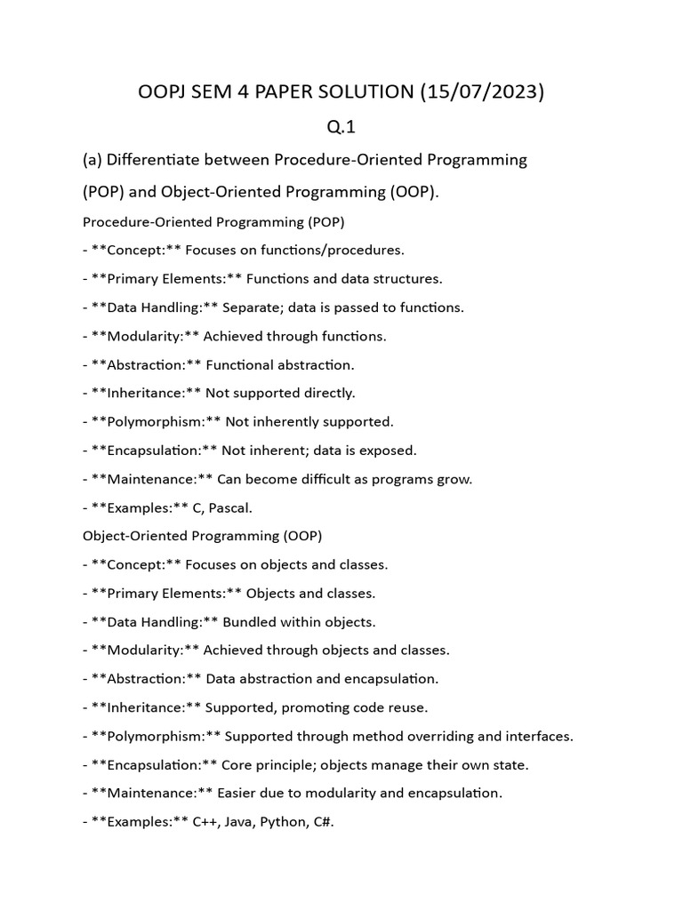 Oopj Sem 4 Paper Solution 1 | PDF | Inheritance (Object Oriented ... Oopj Sem 4 Paper Solution 1 | PDF | Inheritance (Object Oriented ...
