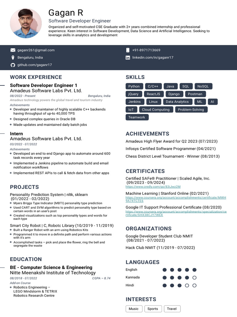 Gagan's Resume | PDF | Programmer | Software