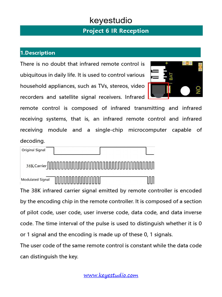 Project 6 IR Reception | PDF | Remote Control | Infrared