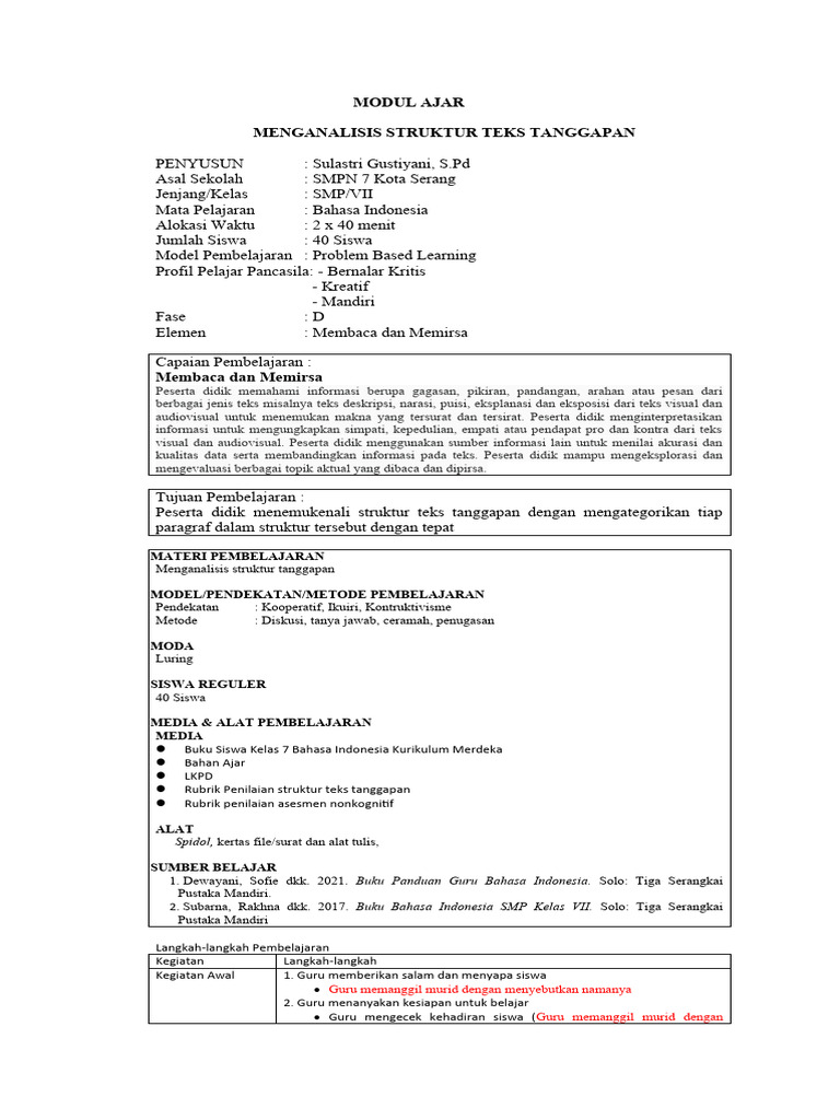 MODUL Observasi Kinerja Guru | PDF