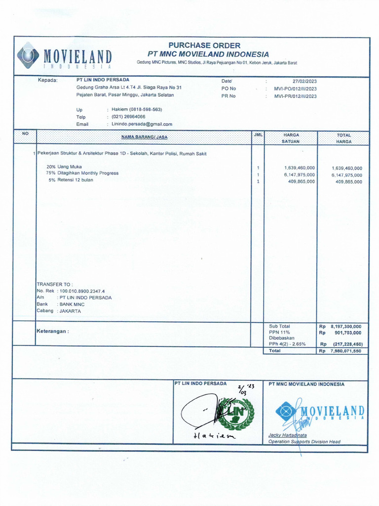 Contoh Purchase Order | PDF
