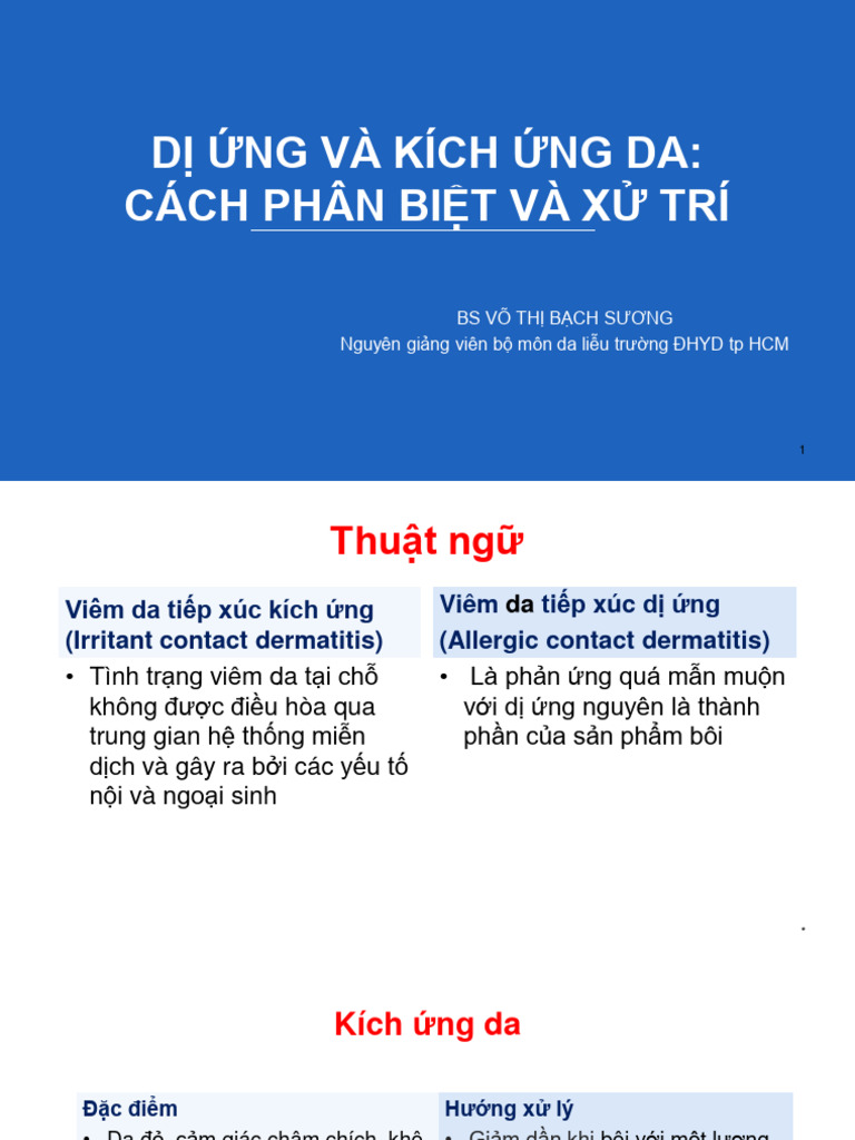 Kích NG Và Di NG Da - Bs. B CH Sương | PDF