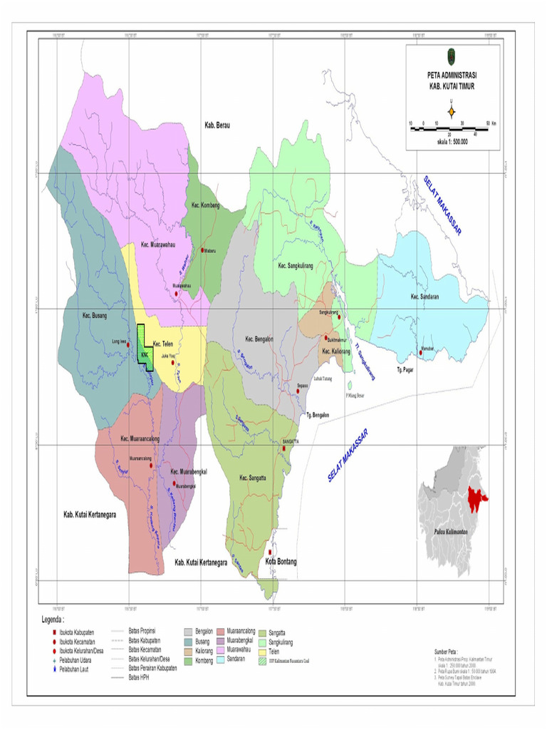 Peta Kawasan Kutai Timur & IUP KNC-1 | PDF