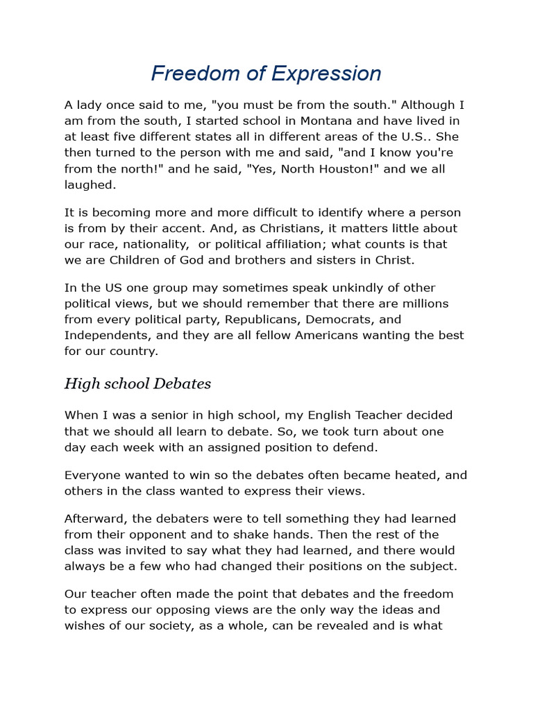 Freedom of Expression | PDF | Love | Democracy