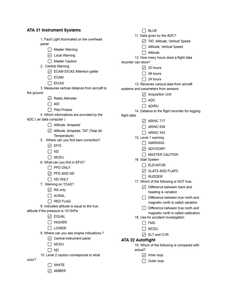 m11 Part 3 Questionnaire | PDF | Aircraft Flight Control System | Aviation