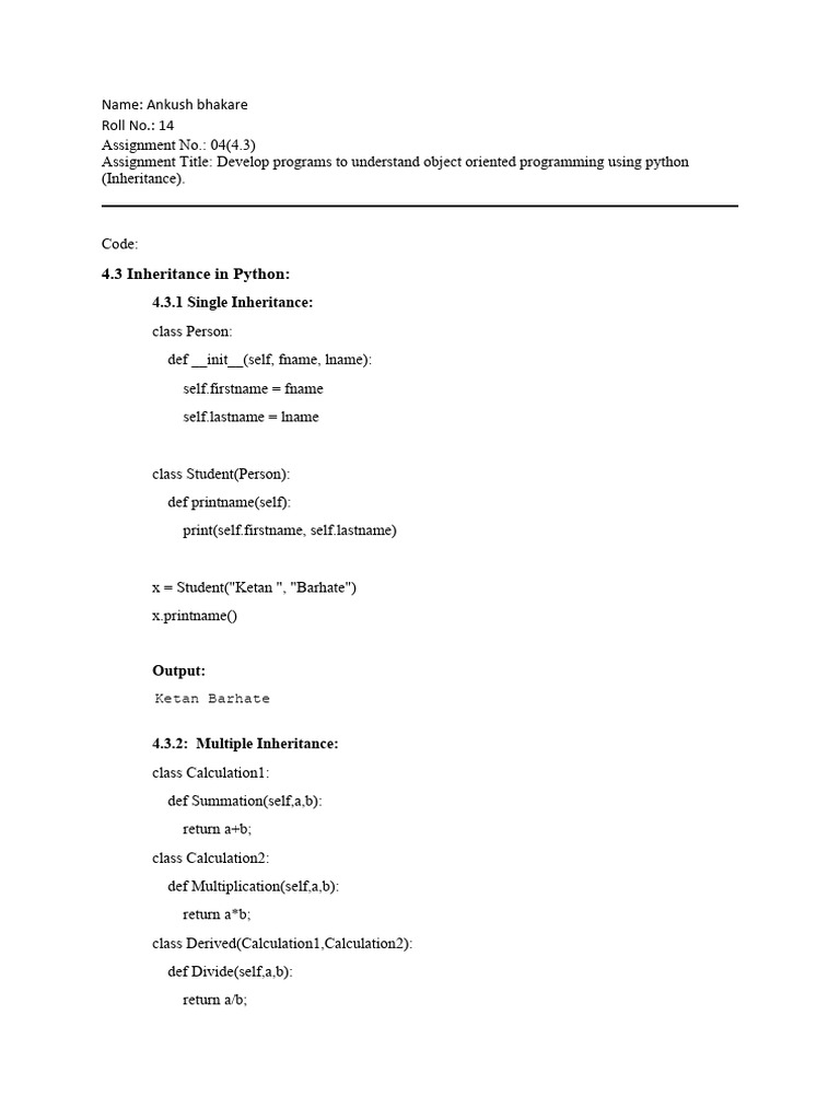 04 (4.3 Inheritance) (3) K | PDF | Inheritance (Object Oriented ... 04 (4.3 Inheritance) (3) K | PDF | Inheritance (Object Oriented ...